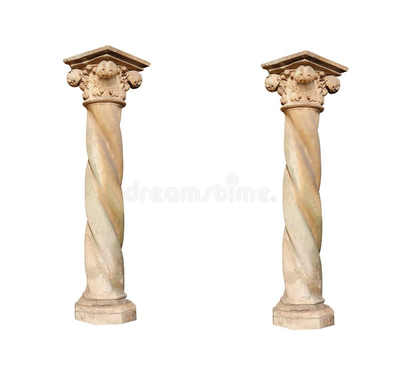 Architectural Columns on a White Background Stock Image - Image of ...