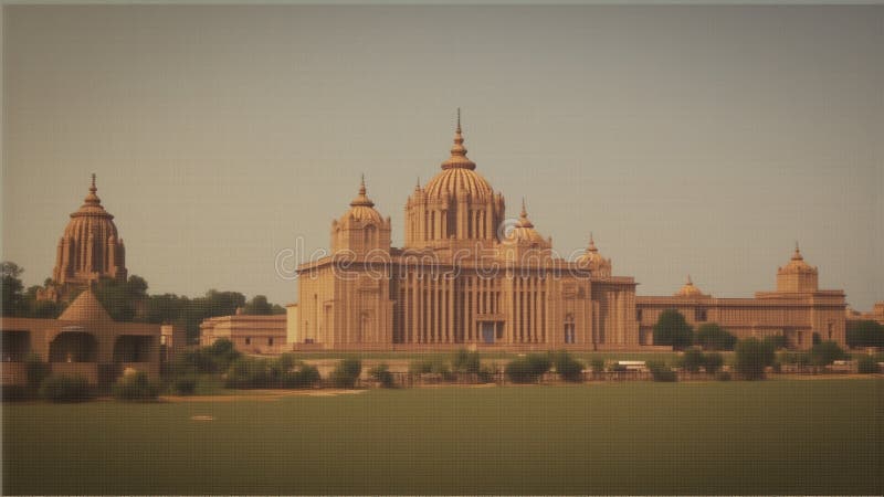 Architectural Complex with Domes Indian Palace Stone Facade Historical ...