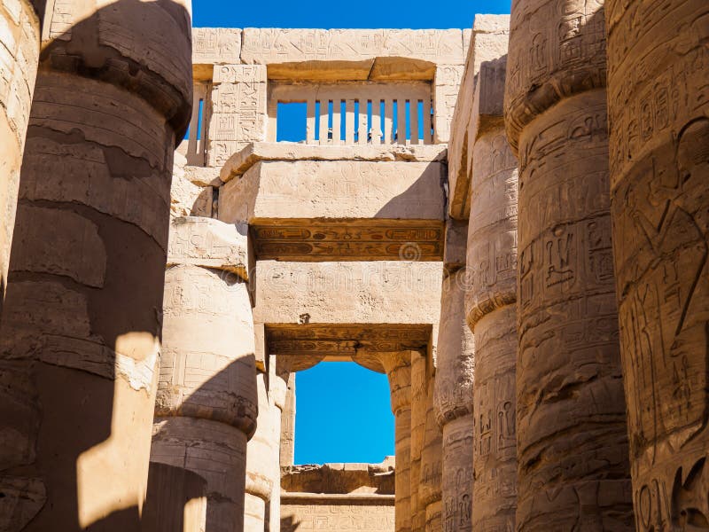 Architectural Complex in Karnak Temple, Medium View. Ancient ...