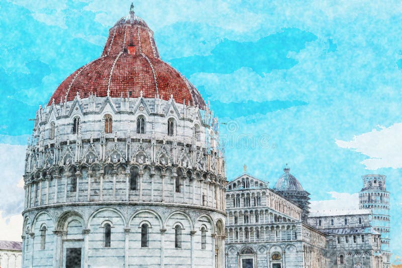 The Architectural Complex of the Leaning Tower, Italy Stock Photo ...