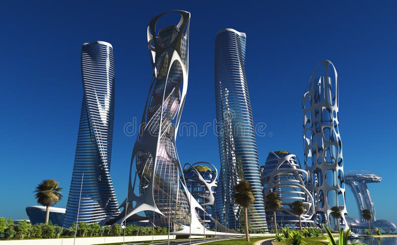 Architectural complex stock illustration. Illustration of design ...