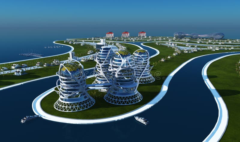 Architectural complex stock illustration. Illustration of construction ...