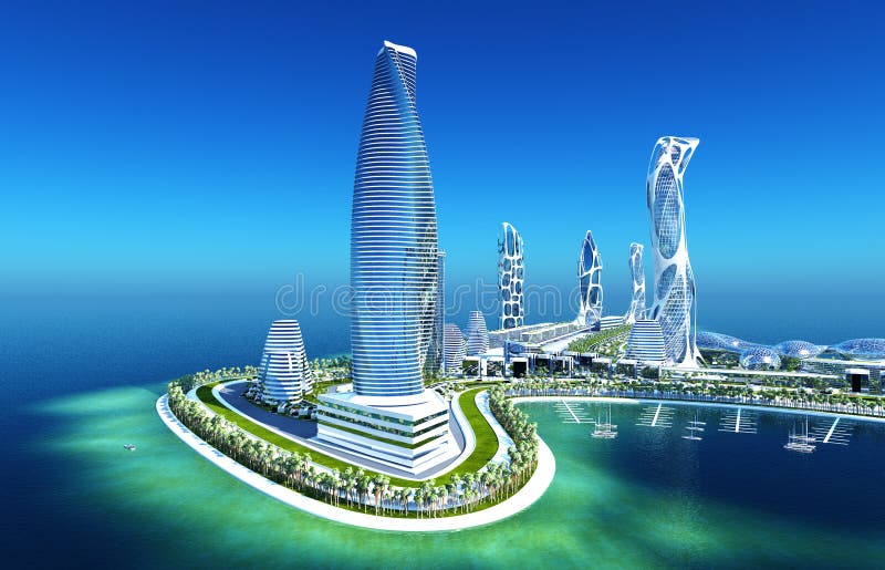 Architectural complex stock illustration. Illustration of glass - 245769250