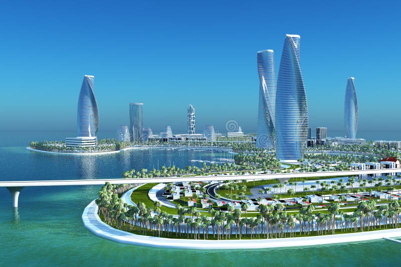 Architectural complex stock illustration. Illustration of skyline ...