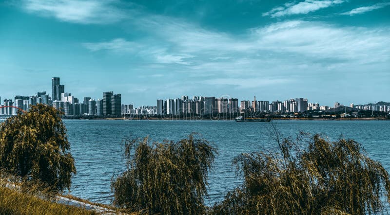 Architectural Complexes Along the Xiangjiang River Editorial Stock ...