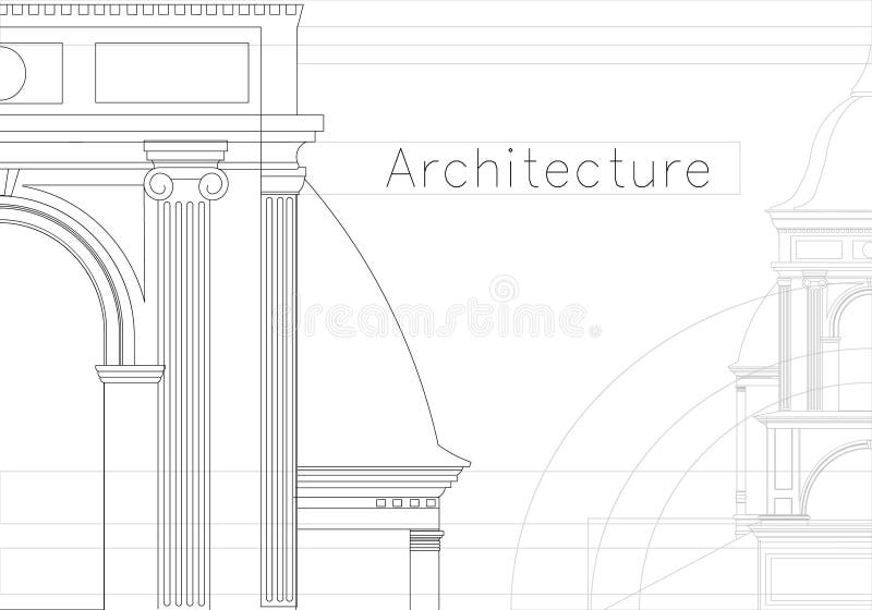 Architectural Composition on a White Background Stock Vector ...