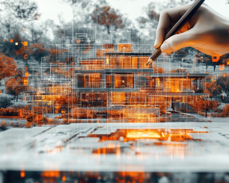 Architectural Concept Detail - Model of House Resting on Architectural ...