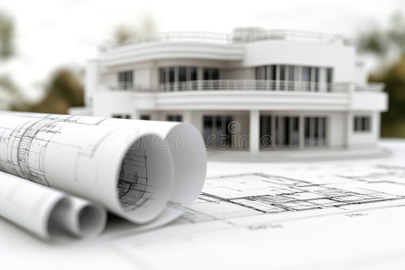 Architectural Concept Detail - Model of House Resting on Architectural ...