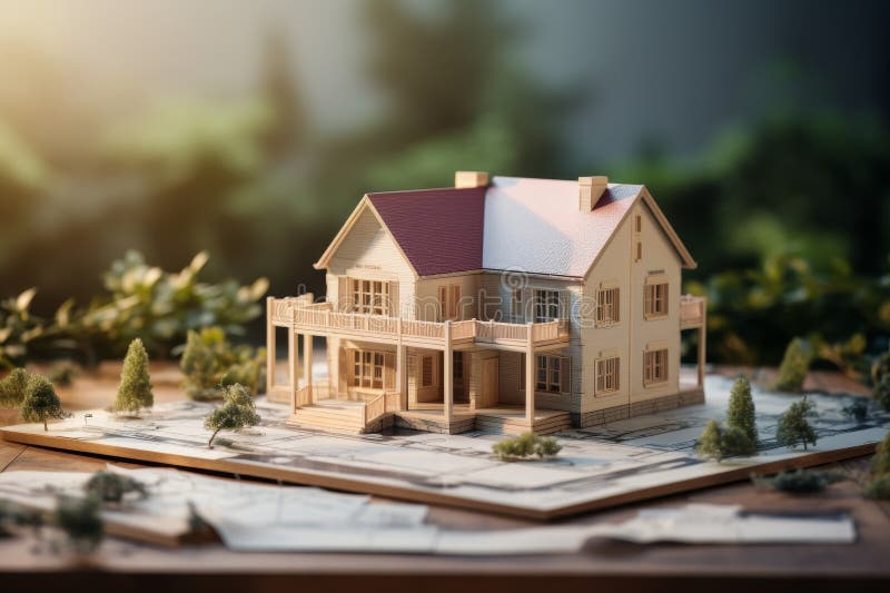 Architectural Concept. Detailed Wooden House Model for Project Design ...