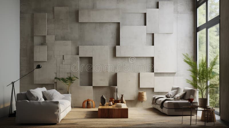 Architectural Concrete Block Wall Stock Illustration - Illustration of ...
