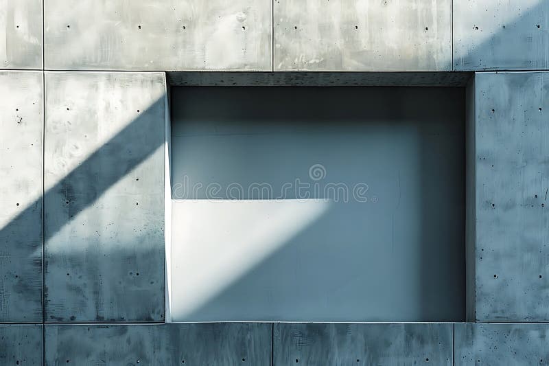 Architectural Concrete Wall with Embedded Rectangular Panel and ...