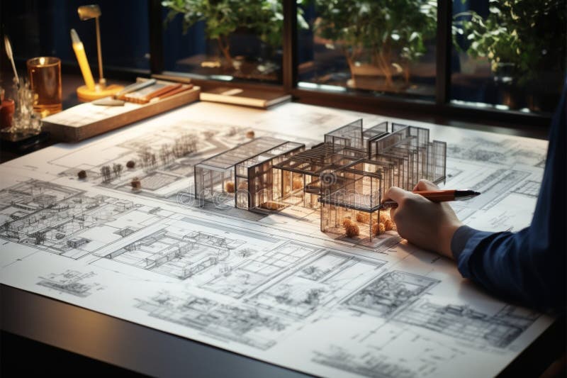 Architectural Creativity Office Scene with Designers, Architects ...