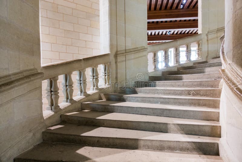Architectural Curved Staircase Banister Stone Stock Photo - Image of ...