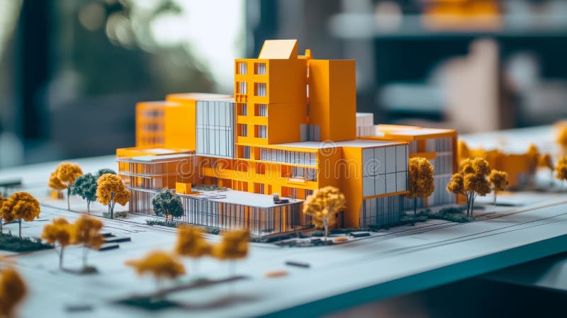 Architectural 3d Draft Illustration of Large Building Project ...