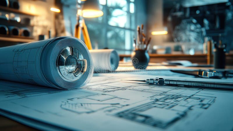 Architectural Design Blueprint Stock Illustration - Illustration of ...