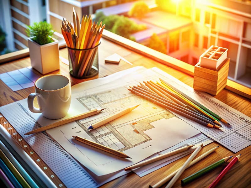 Architectural Design Blueprint a TopDown Perspective of a Detailed ...