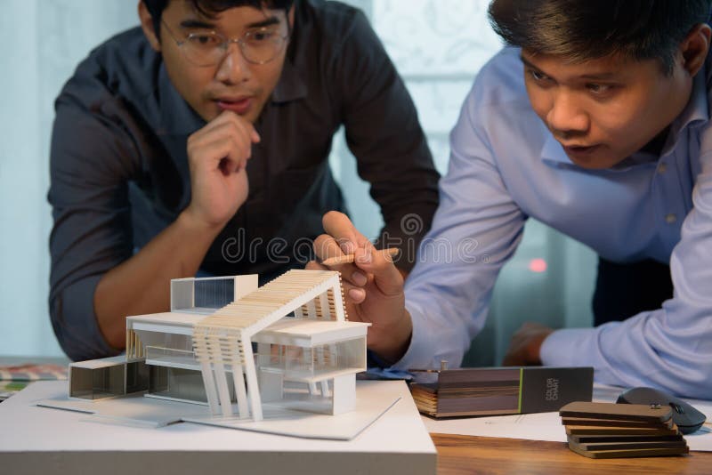 Architectural Design and Building Planning Work Stock Image - Image of ...