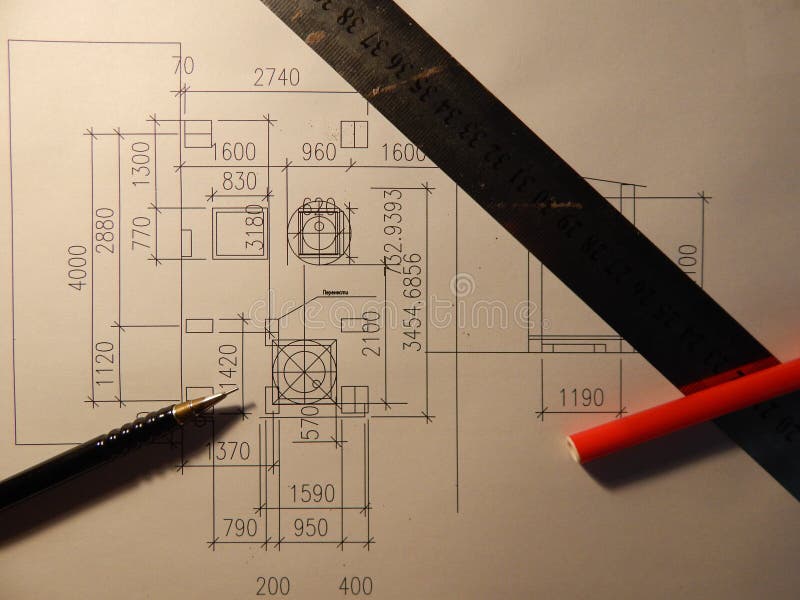 Architectural Design of Buildings and Structures Plan Stock Photo ...