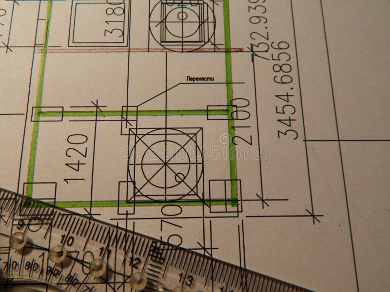 Architectural Design of Buildings and Structures Plan Stock Image ...