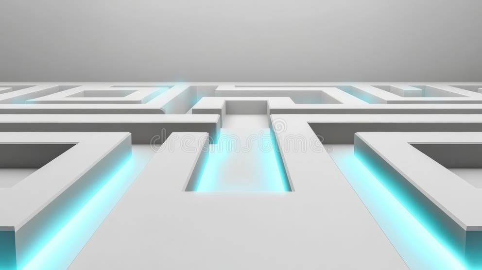 Architectural Design Featuring an Abstract Glowing Light Pathway ...