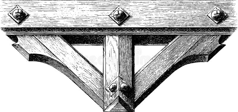 Architectural Design Featuring Engraved Roof Truss and Brackets for ...