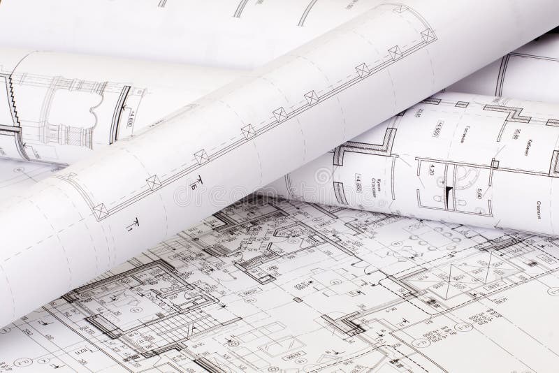 The Architectural Design of the House on Paper Stock Image - Image of ...