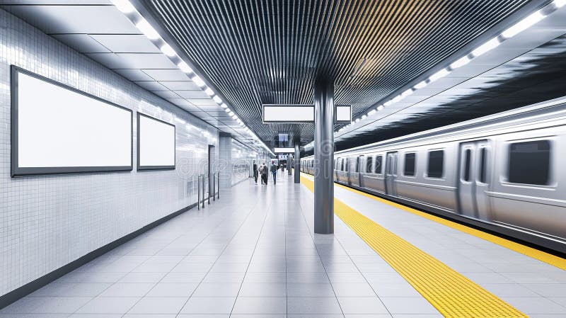 Architectural Design of a Modern Subway Platform Featuring Sleek Lines ...