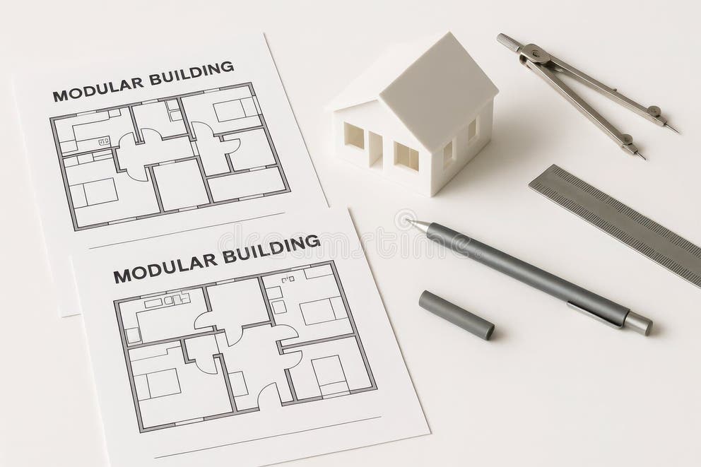 Architectural Design Plans for Modular Building with Model House and ...