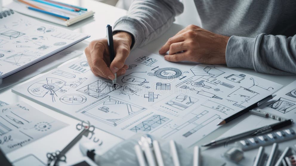 The Architectural Design Process. AI Generated Stock Illustration ...