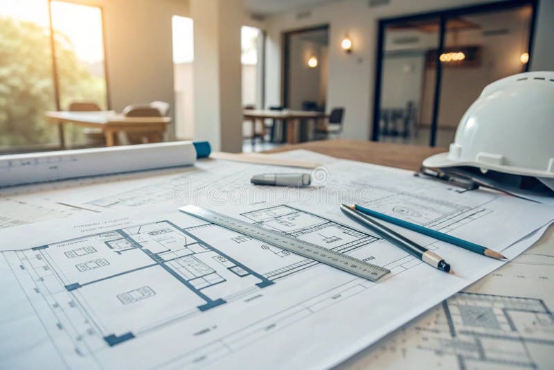 Architectural Design Project Blueprints Stock Illustration ...