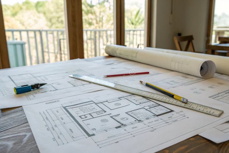 Architectural Design Project Blueprints Stock Illustration ...