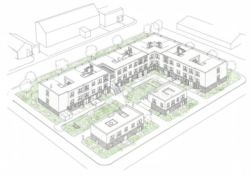 Architectural Design of a Residential Complex Featuring Three ...