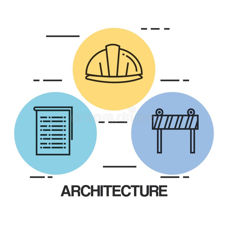 Architectural Design Set Icons Stock Vector - Illustration of flat ...