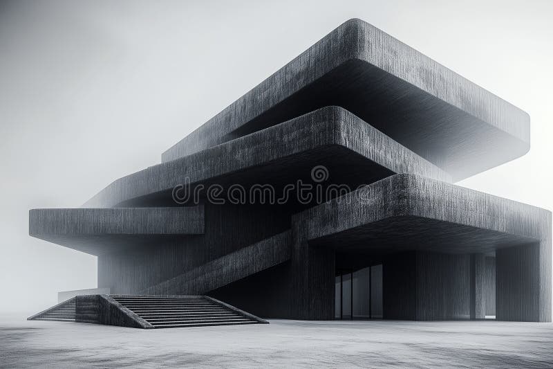 Architectural Design Showcasing Modern Abstract Structures in a ...