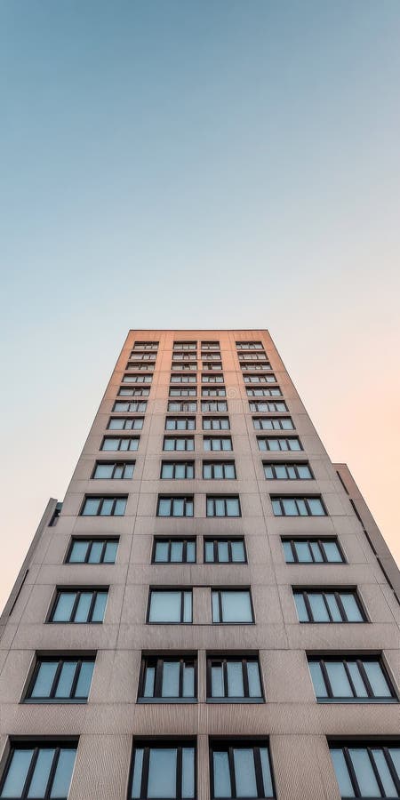 A Modern Building Rises Against the Evening Sky Showcasing Its Sleek ...