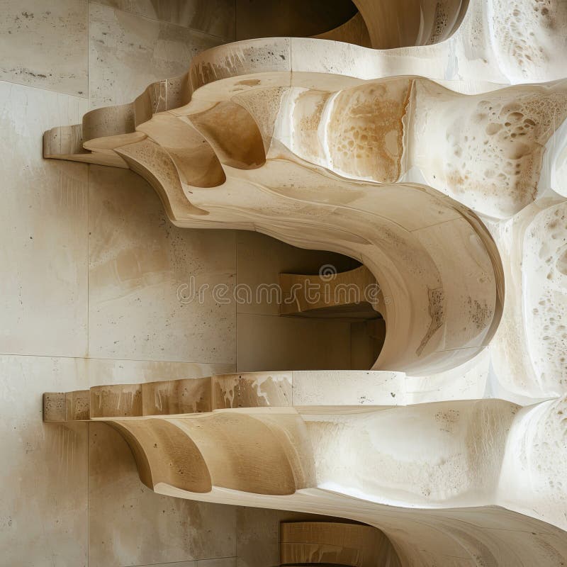 Architectural Detail, Abstract Stone Curves and Shapes of a Limestone ...
