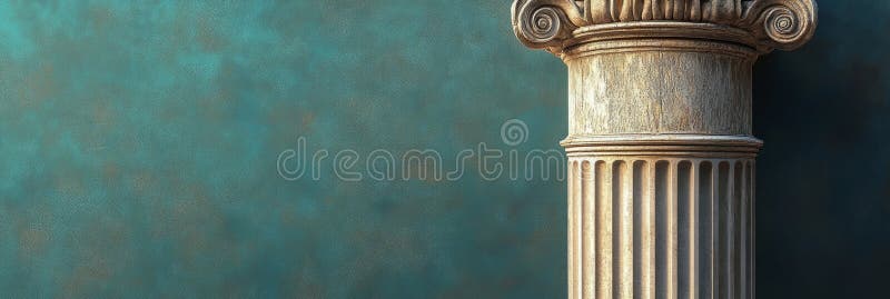 Architectural Detail of an Ancient Greek Ionic Order Column with a ...