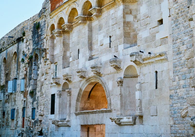 Architectural Detail, Diocletian`s Palace, Split, Croatia Stock Image ...