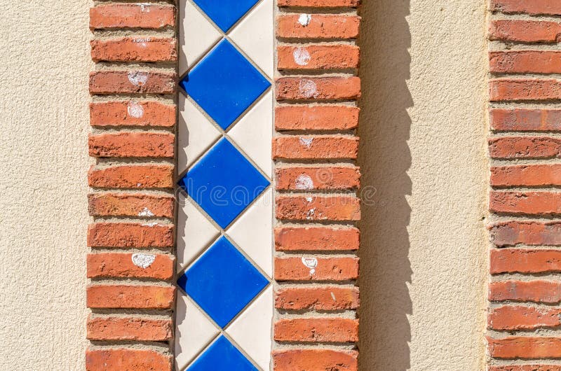 Detail from an Old Brick Wall with Different Patterns Visible Stock ...