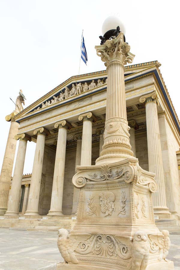 Architectural Detail of an Electric Pole in Front of Academy of Athens ...