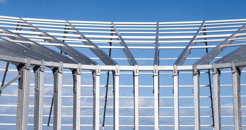 Architectural Detail. Installation of Metal Structure. Metal ...