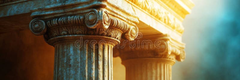 Architectural Detail of Ionic Style Columns Supporting Stone ...