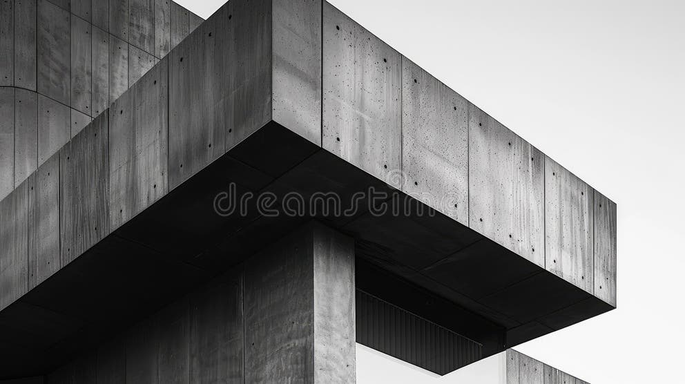 Architectural Detail of a Modern Facade with Overlapping Panels Stock ...