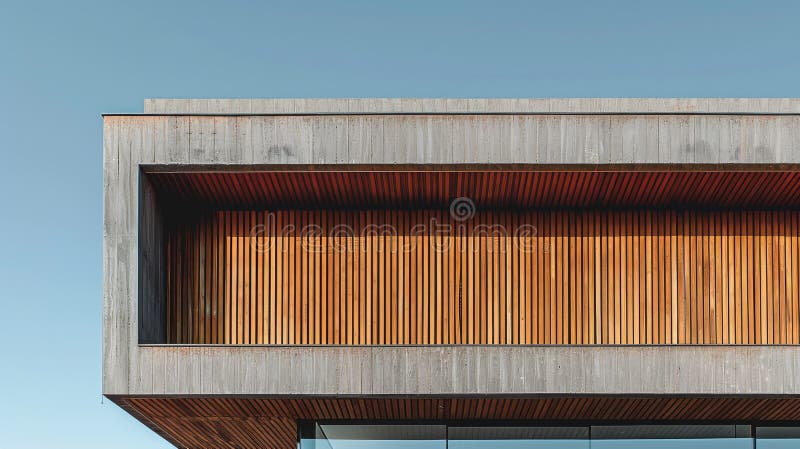 Architectural Detail of a Modern Facade with Overlapping Panels Stock ...