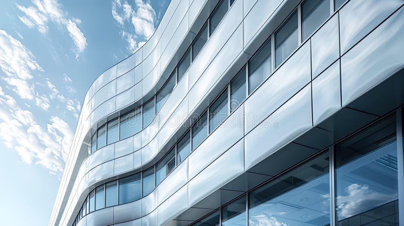Architectural Detail of a Modern Facade with Overlapping Panels Stock ...