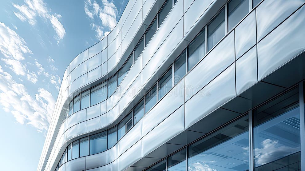 Architectural Detail of a Modern Facade with Overlapping Panels Stock ...