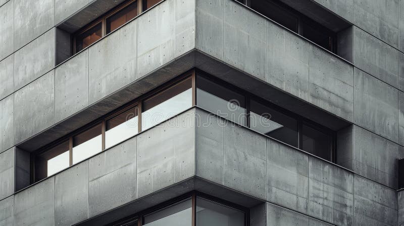 Architectural Detail of a Modern Facade with Overlapping Panels Stock ...