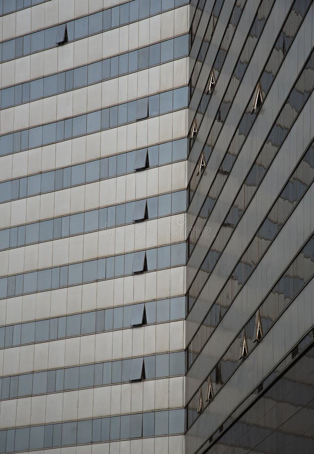 Architectural Detail of a Modern Glass Skyscraper Building Stock Photo ...