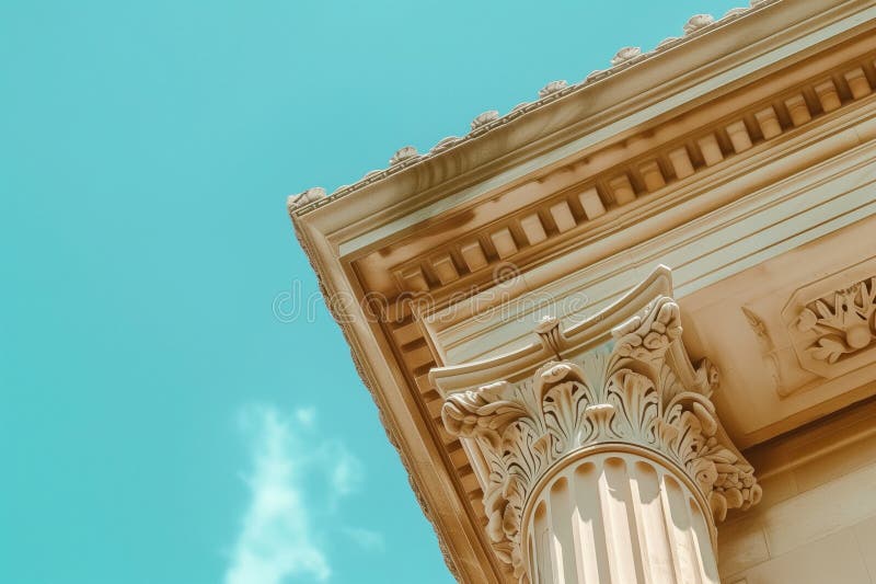 Architectural Detail of a Neoclassical Column and Pediment Stock Photo ...
