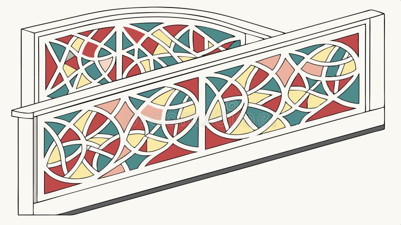 Architectural Detail of Ornate Railing with Geometric Patterned Panels ...